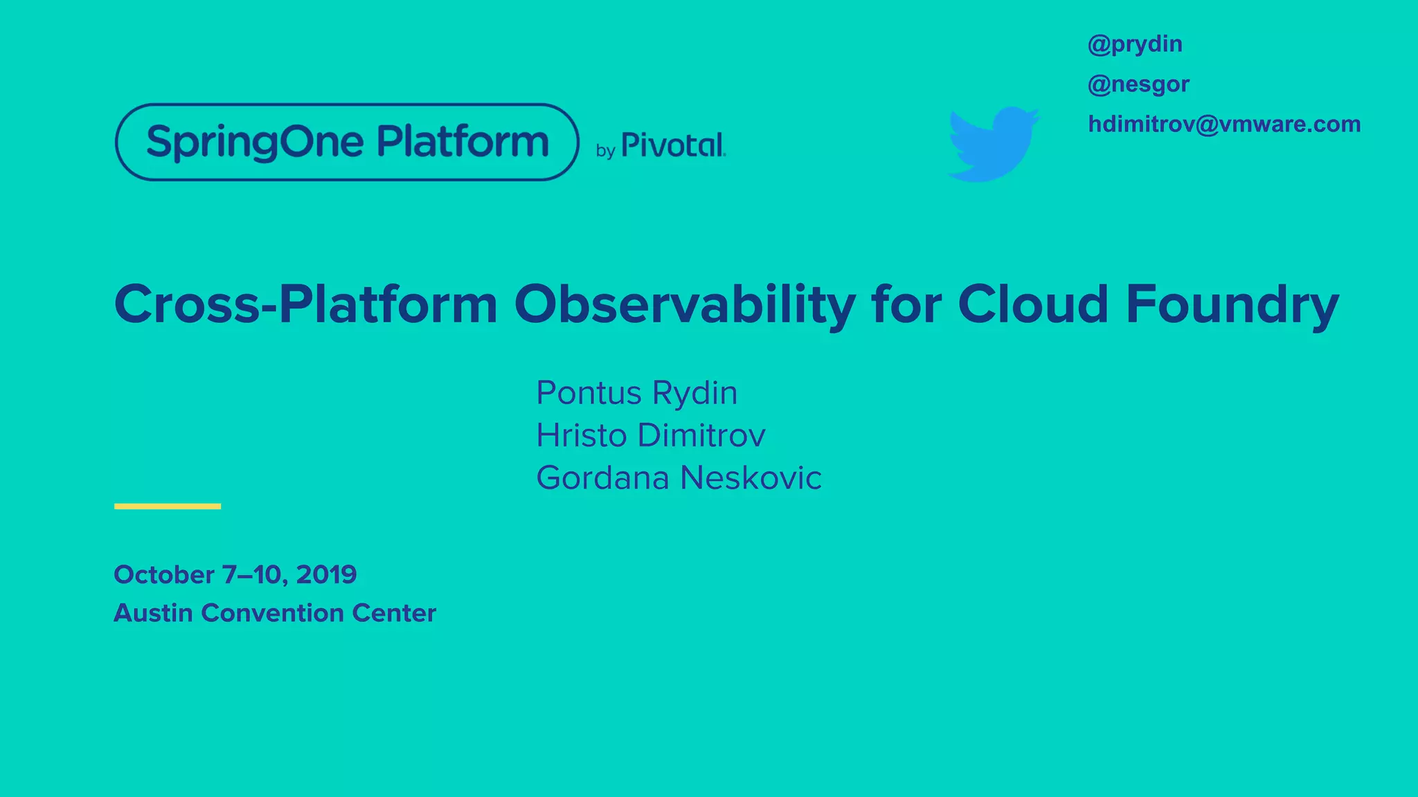 Cross-Platform Observability for Cloud Foundry | PPT