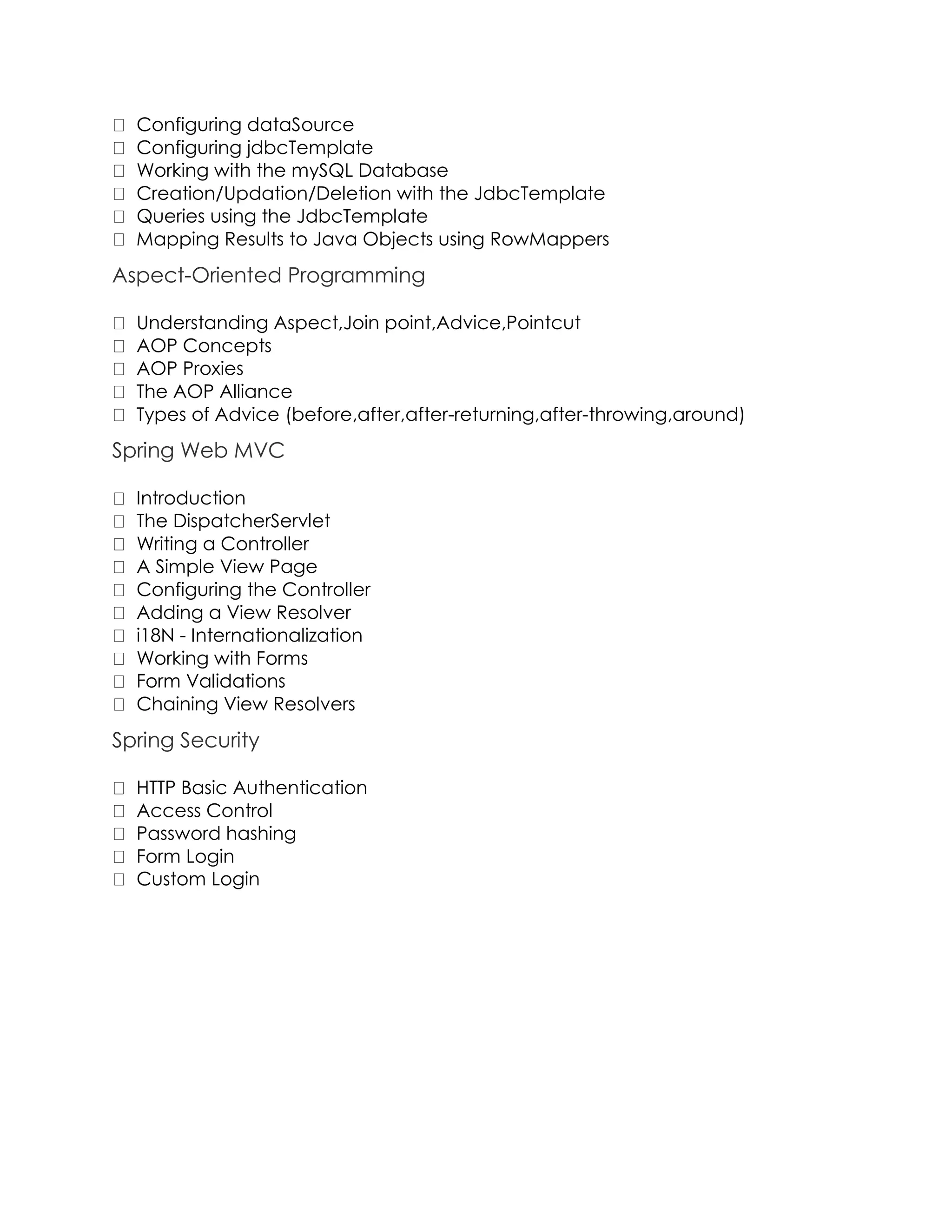 Spring online training | PDF