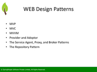 SpringPeople Building Web Sites with ASP.NET MVC FRAMEWORK | PPT