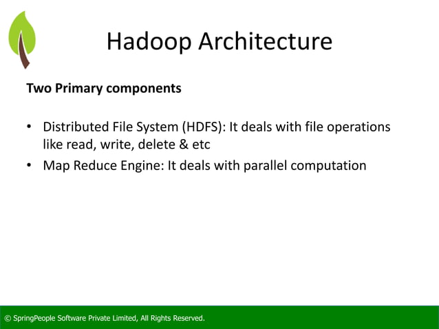SpringPeople Introduction to Apache Hadoop | PPT