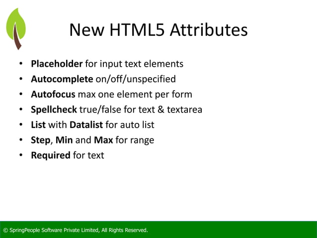 SpringPeople Introduction to HTML5 & CSS3 | PDF