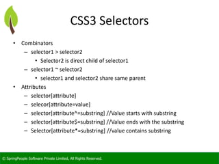 SpringPeople Introduction to HTML5 & CSS3 | PDF