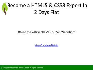 SpringPeople Introduction to HTML5 & CSS3 | PDF