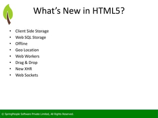 SpringPeople Introduction to HTML5 & CSS3 | PDF
