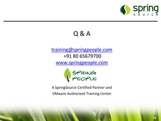 SpringPeople Introduction to Spring Framework | PPT