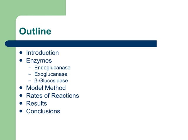 Systematic Cellulose Hydrolysis Model | PPT | Chemistry | Science