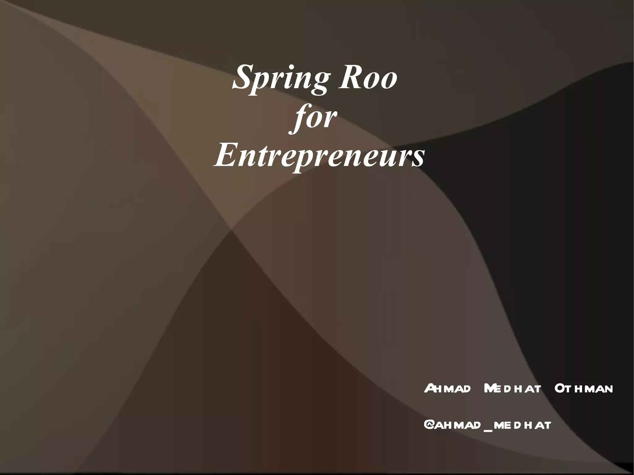 Spring roo for entrepreneurs | ODP