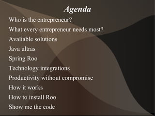 Spring roo for entrepreneurs | ODP