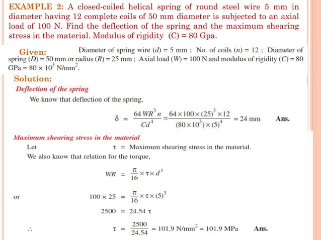 CE8395-STRENGTH OF MATERIALS FOR MECHANICAL ENGINEERS-Unit-III-Torsion (Springs) | PDF