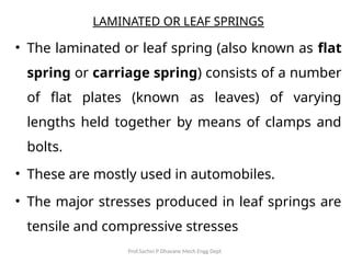 Springs in Autobiles, types, strutcures, design criteraisa | PPTX