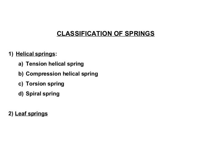 WHAT IS SPRINGS (classification & details)