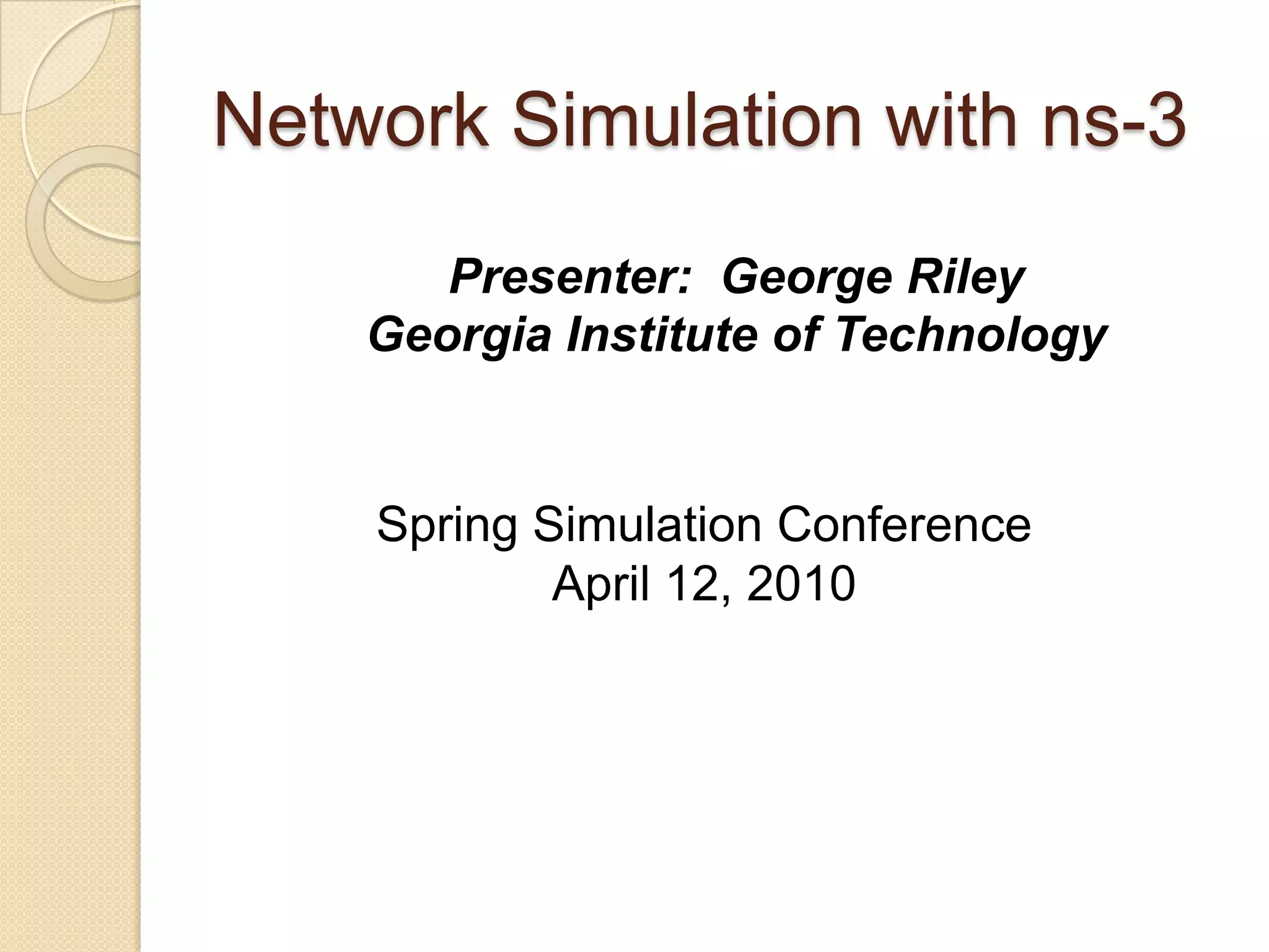 Spring sim 2010-riley | PPTX