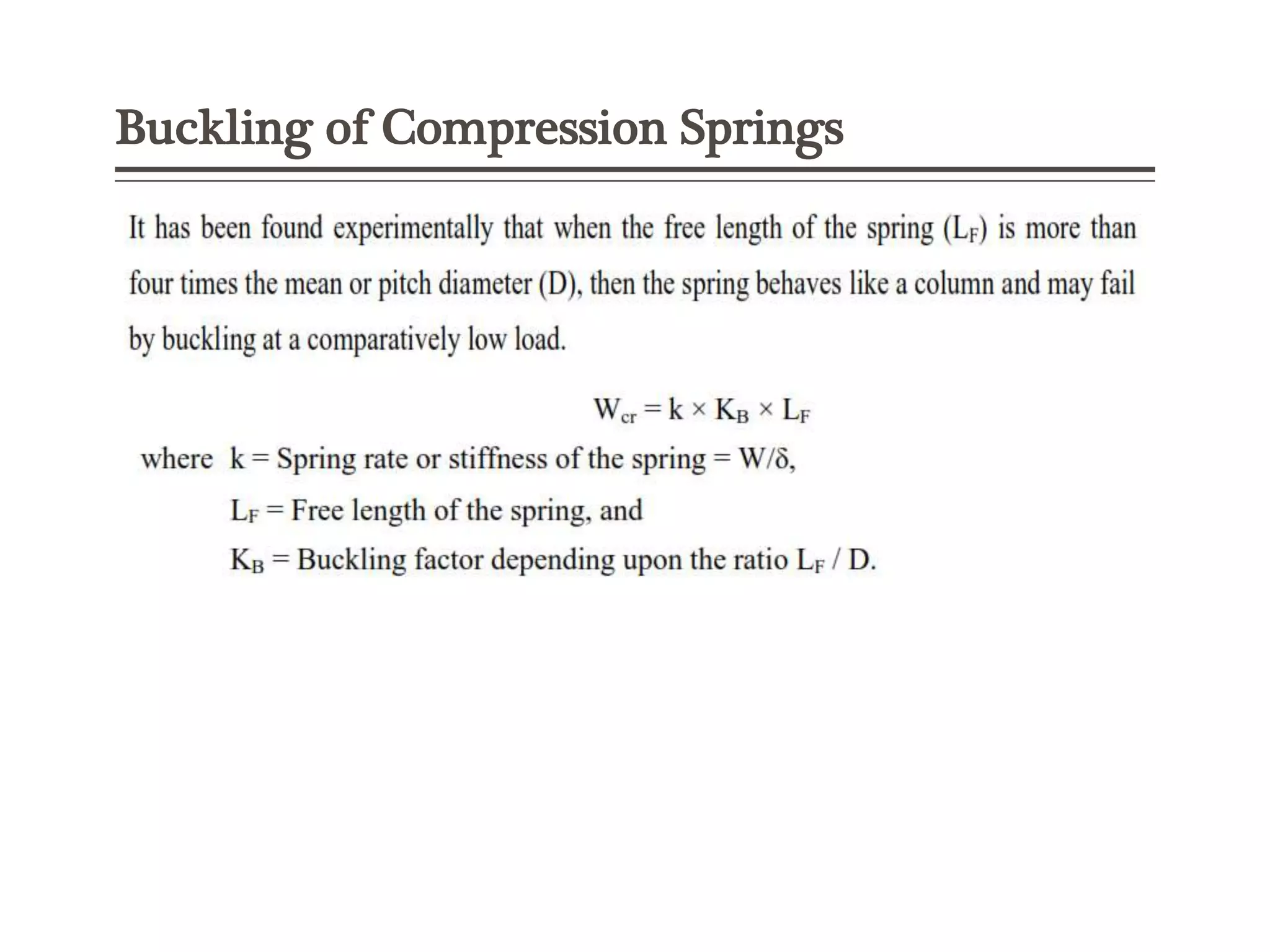 Mechanical Springs - stresses & Deflection of compression springs | PPTX