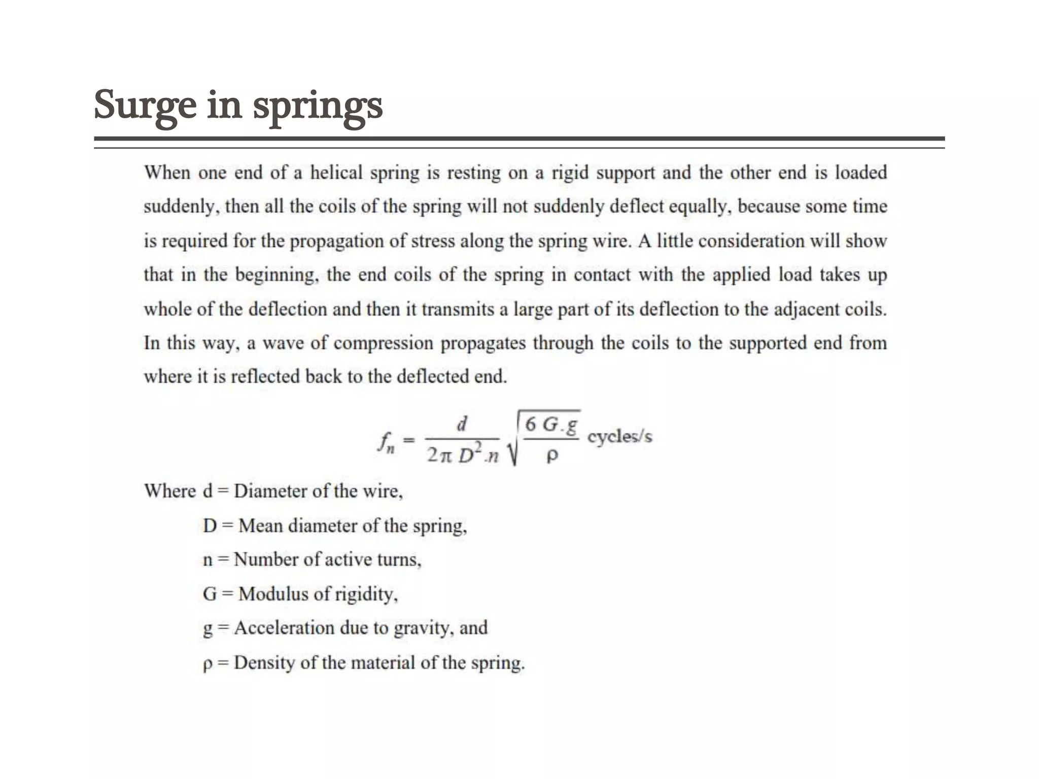 Mechanical Springs - stresses & Deflection of compression springs | PPTX