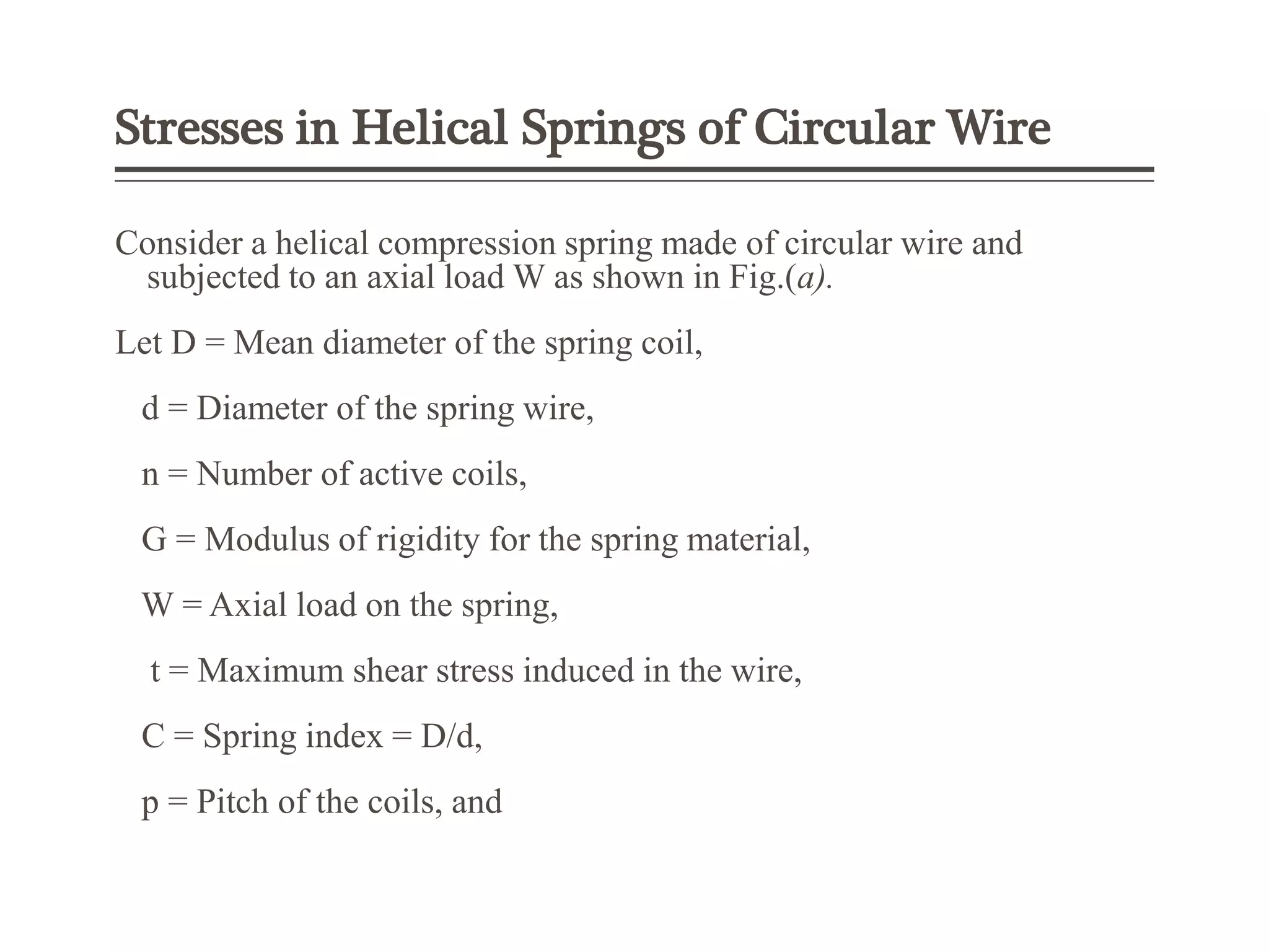 Mechanical Springs - stresses & Deflection of compression springs | PPTX