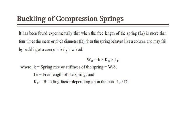 Mechanical Springs - stresses & Deflection of compression springs | PPTX