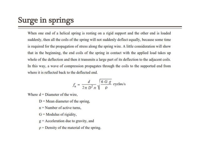Mechanical Springs - stresses & Deflection of compression springs | PPTX
