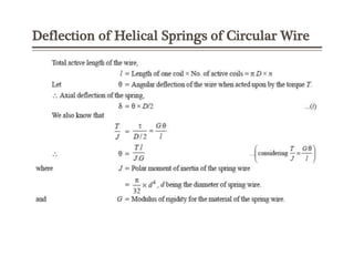 Mechanical Springs - stresses & Deflection of compression springs | PPTX