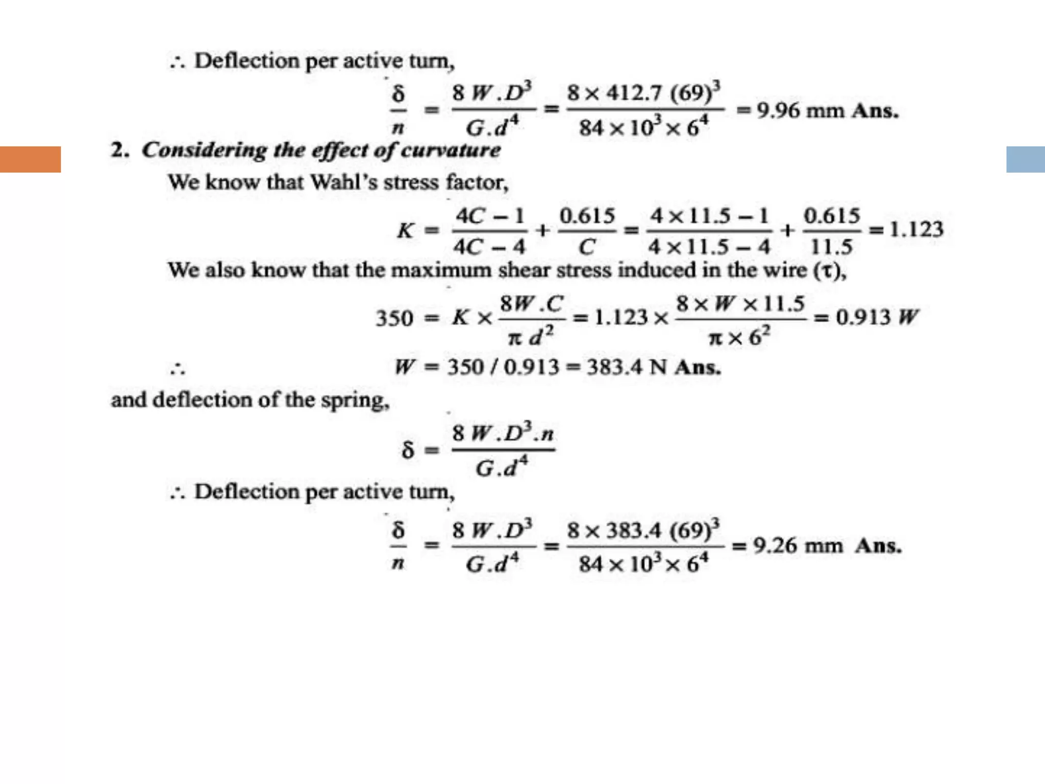 Mechanical Springs lecture 3 problems 1 | PPTX