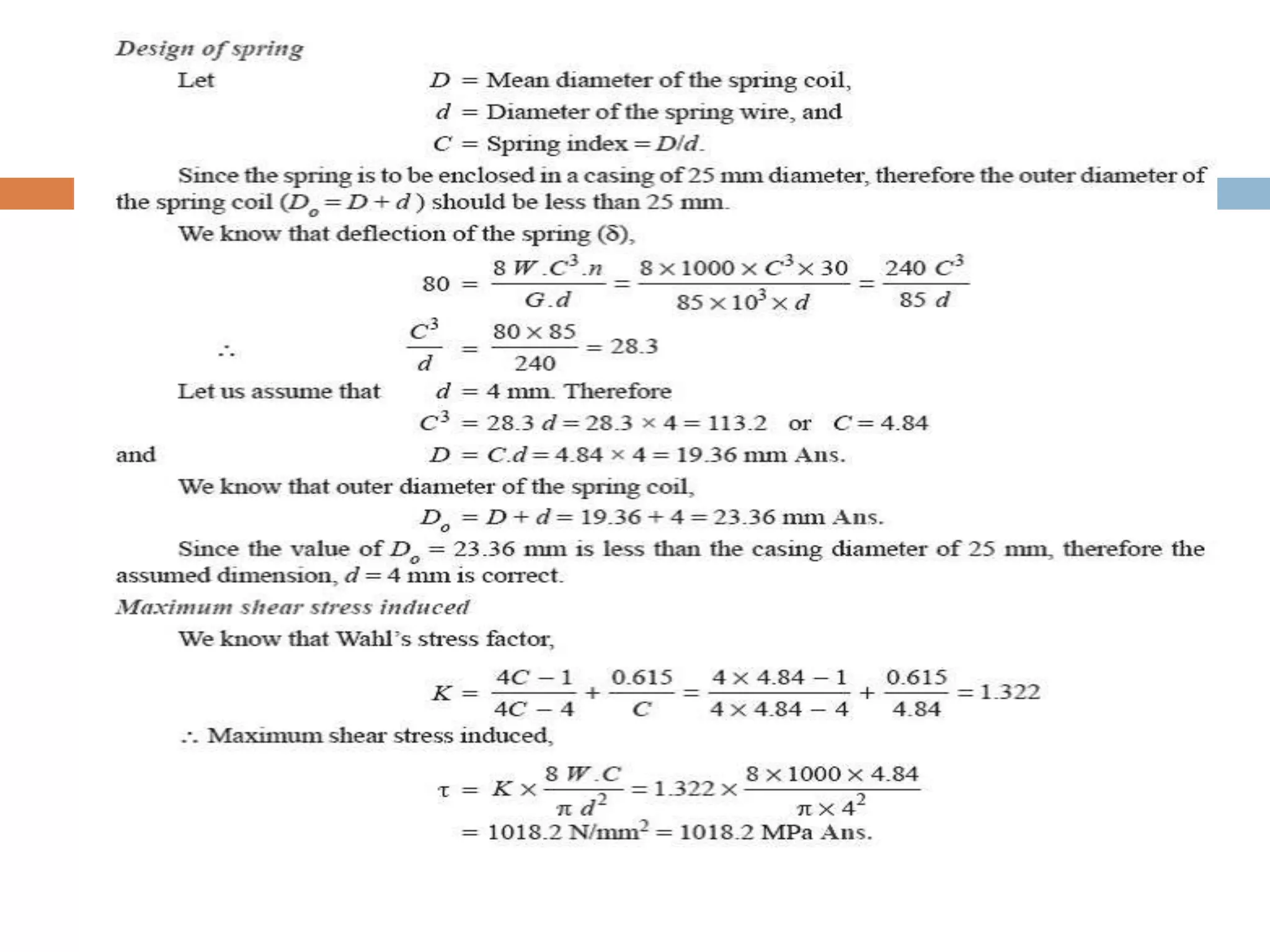 Mechanical Springs lecture 3 problems 1 | PPTX