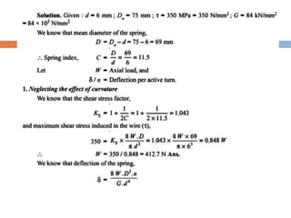 Mechanical Springs lecture 3 problems 1 | PPTX