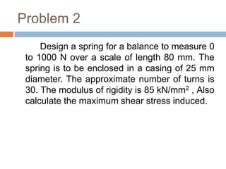 Mechanical Springs lecture 3 problems 1 | PPTX
