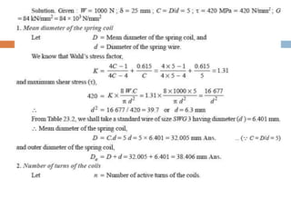 Mechanical Springs lecture 3 problems 1 | PPTX