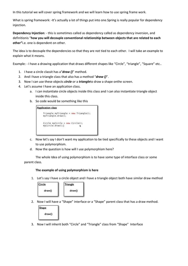 Spring tutorial - dependency injection | PDF