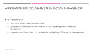 Spring transaction management | PPT