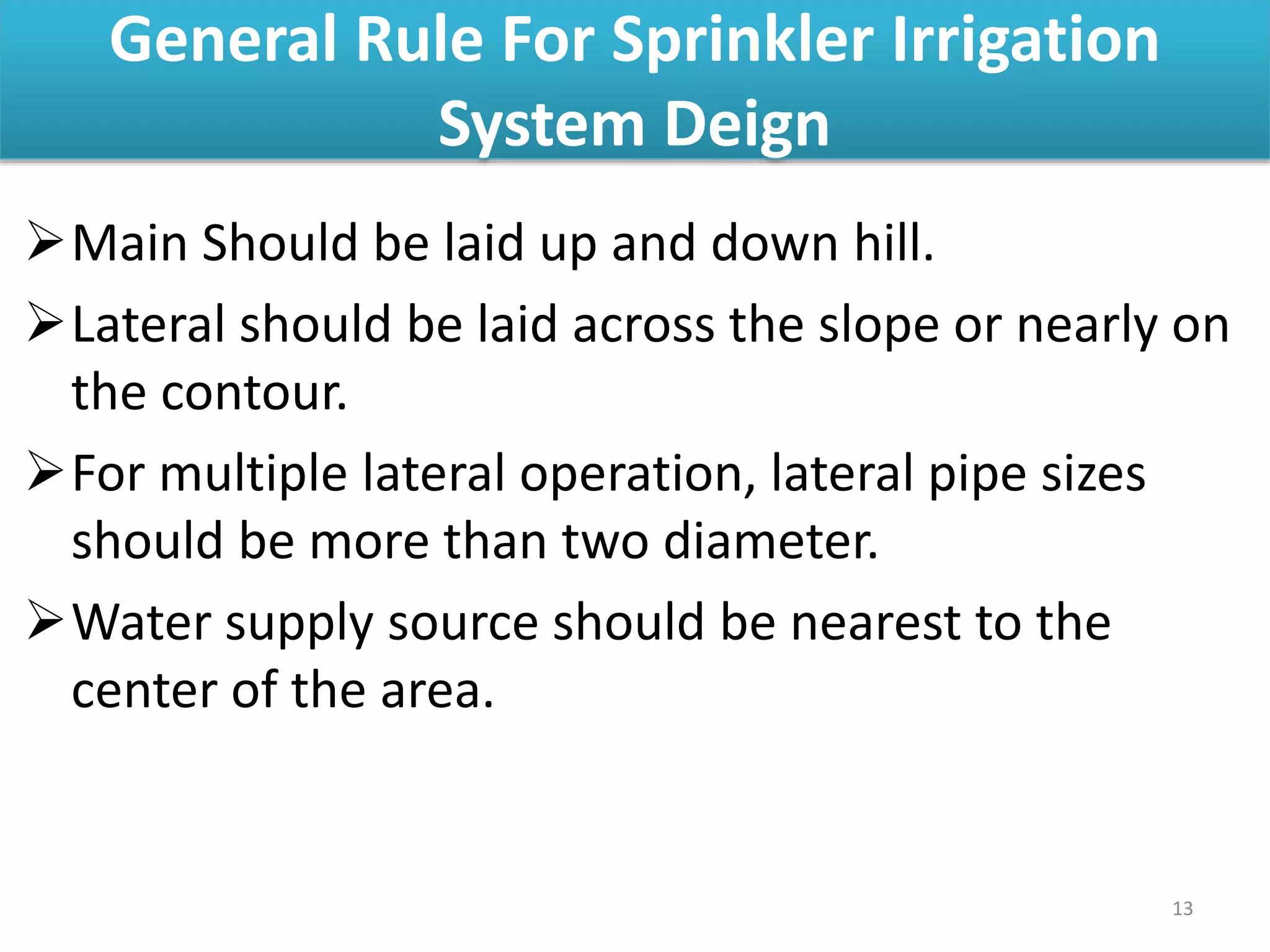 Sprinkler irrigation system | PPTX
