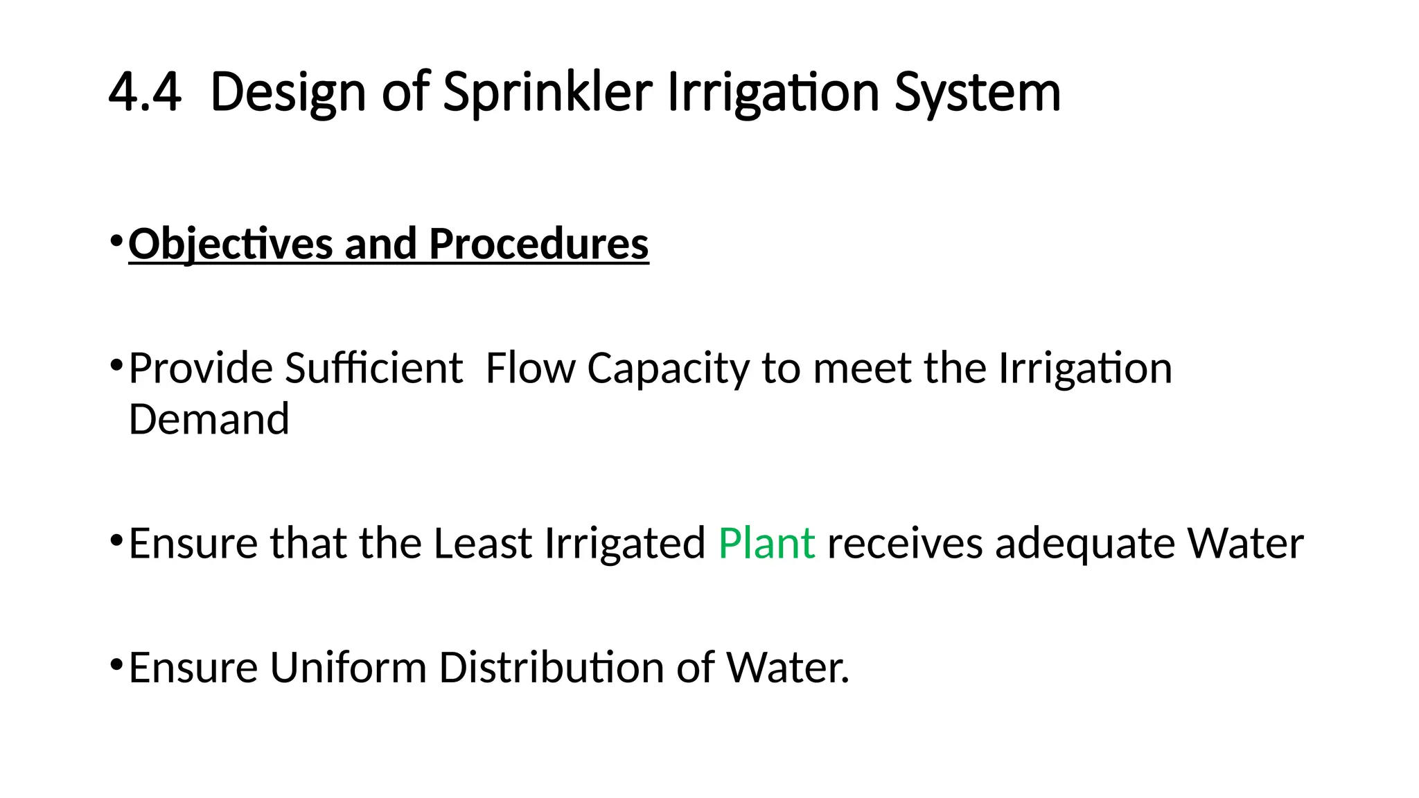 Sprinkler Systems Irrigation Engineering .pptx