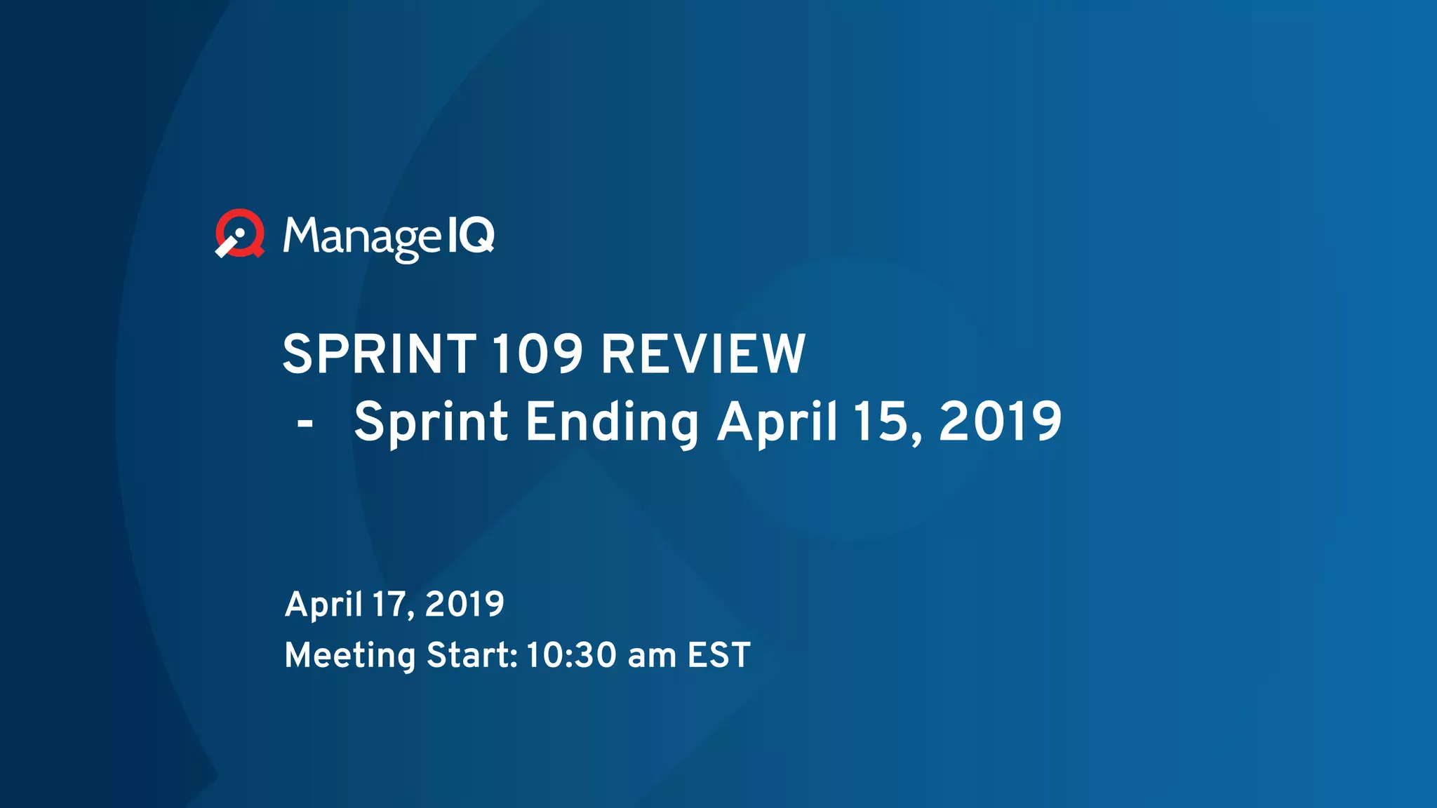 Sprint 109 | PPT