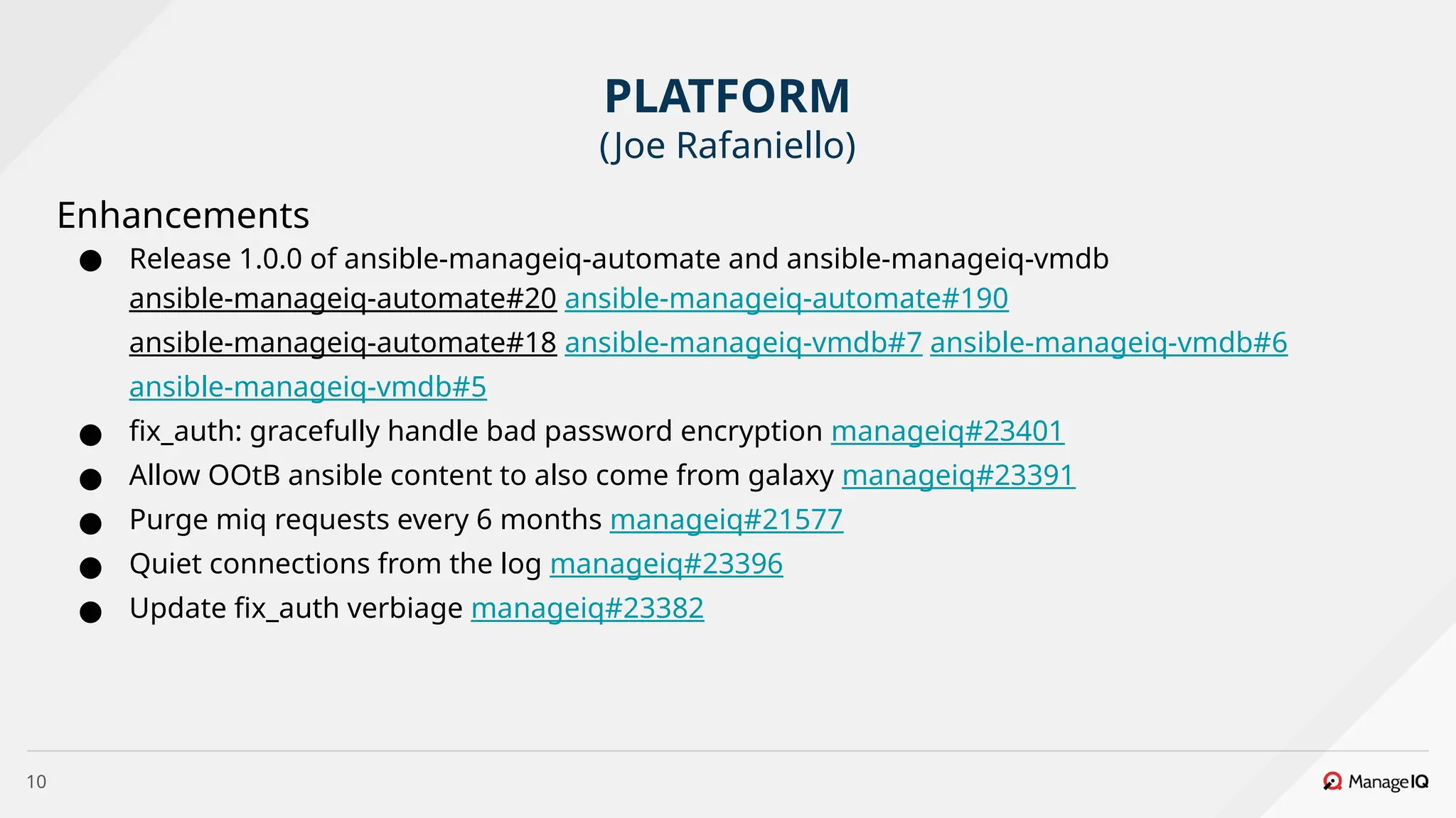 ManageIQ - Sprint 259 Review - Slide Deck | PPT