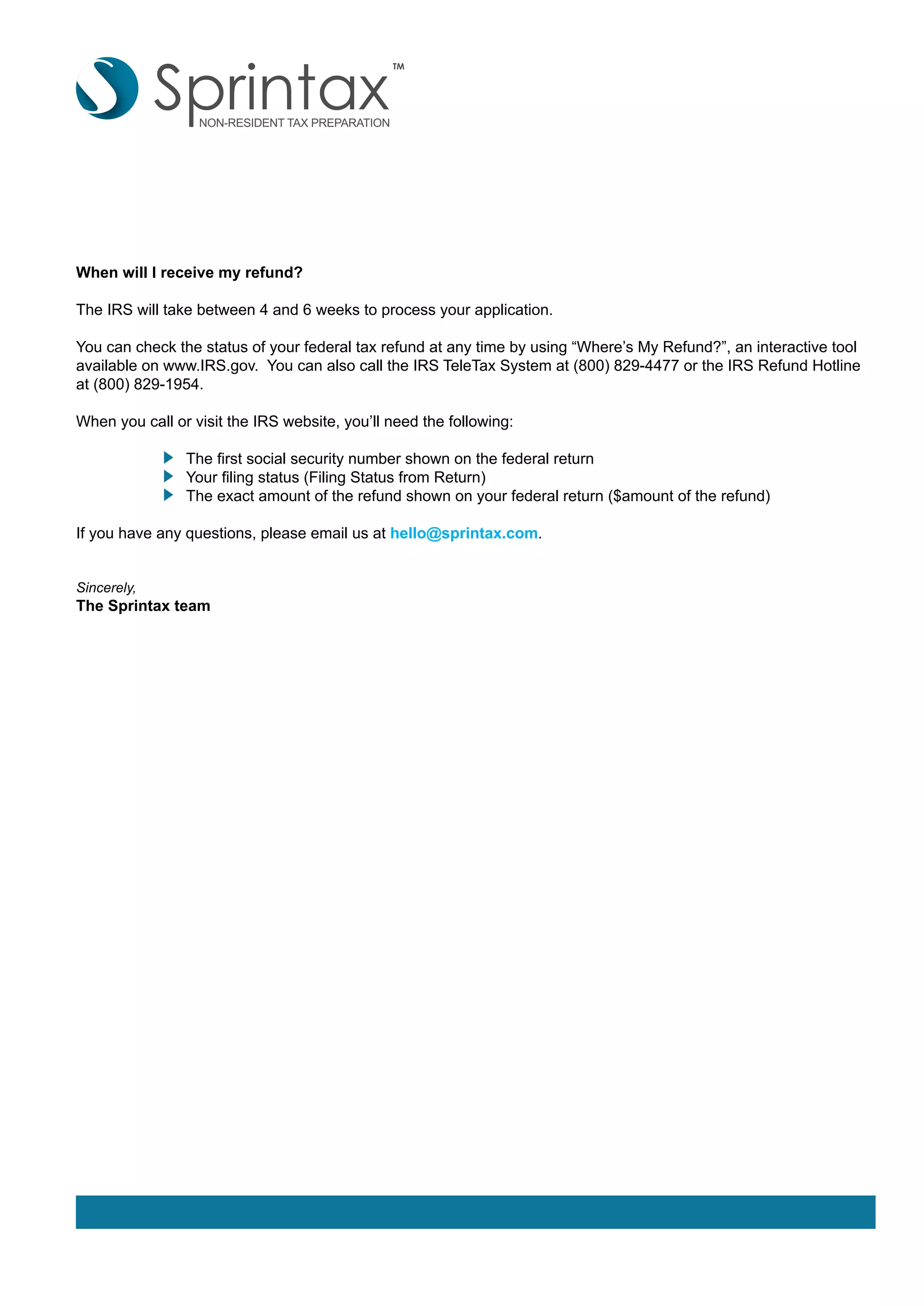 Sprintax Federal Tax Filing Checklist + Reviews | PDF