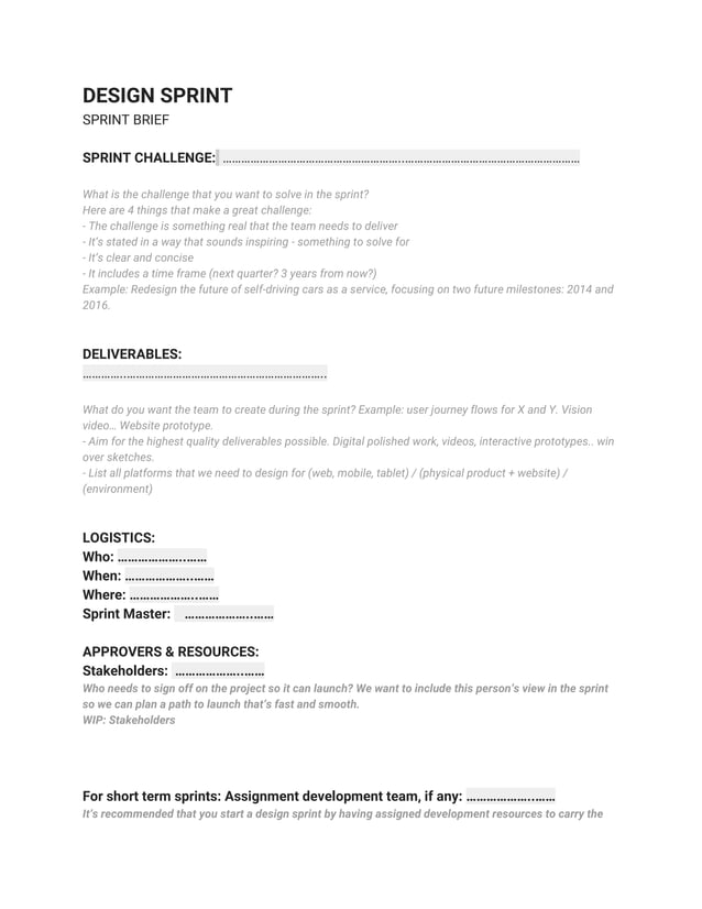 Design Sprint Kit | PDF