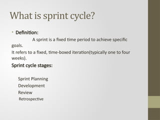 SPRINT CYCLE the software development cycle | PPTX