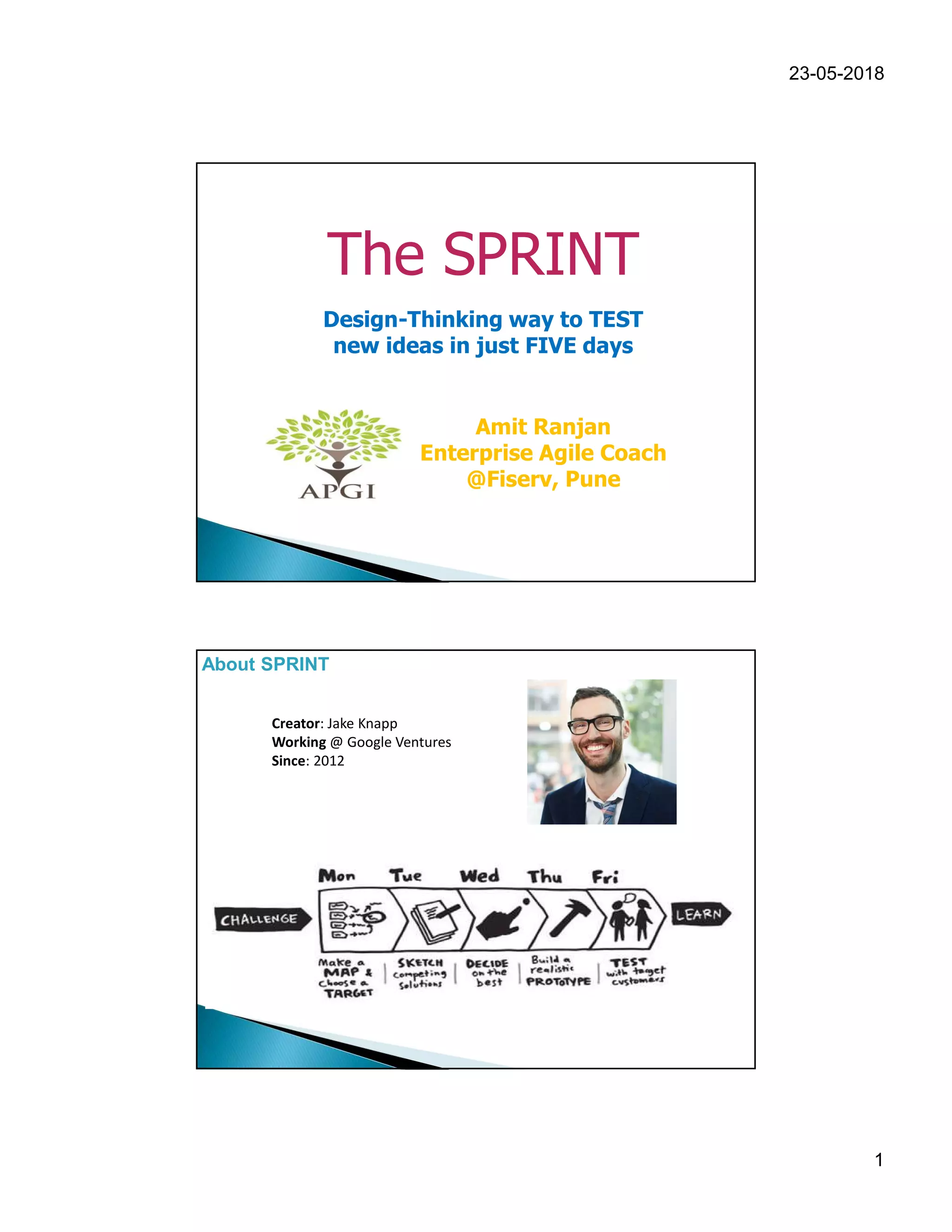 Sprint design thinking amit ranjan | PDF