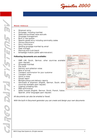 Sprinter 2000 English Brochure | PDF