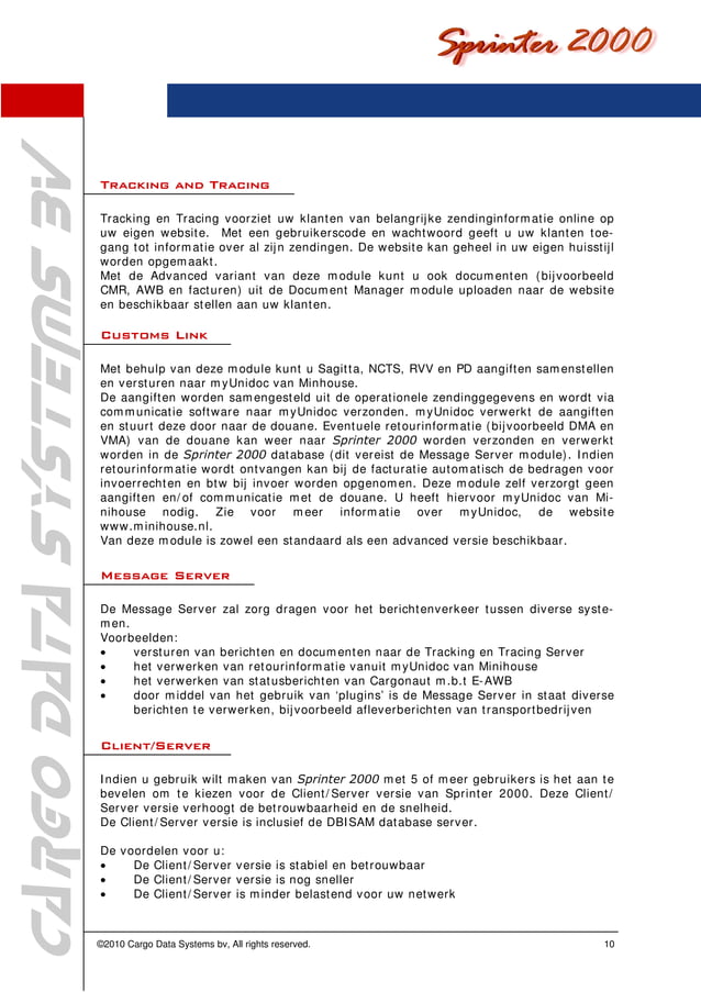 Sprinter 2000 Dutch Brochure | PDF