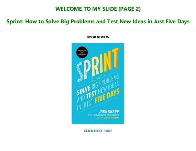 [Ebook] Reading Sprint: How to Solve Big Problems and Test New Ideas in ...
