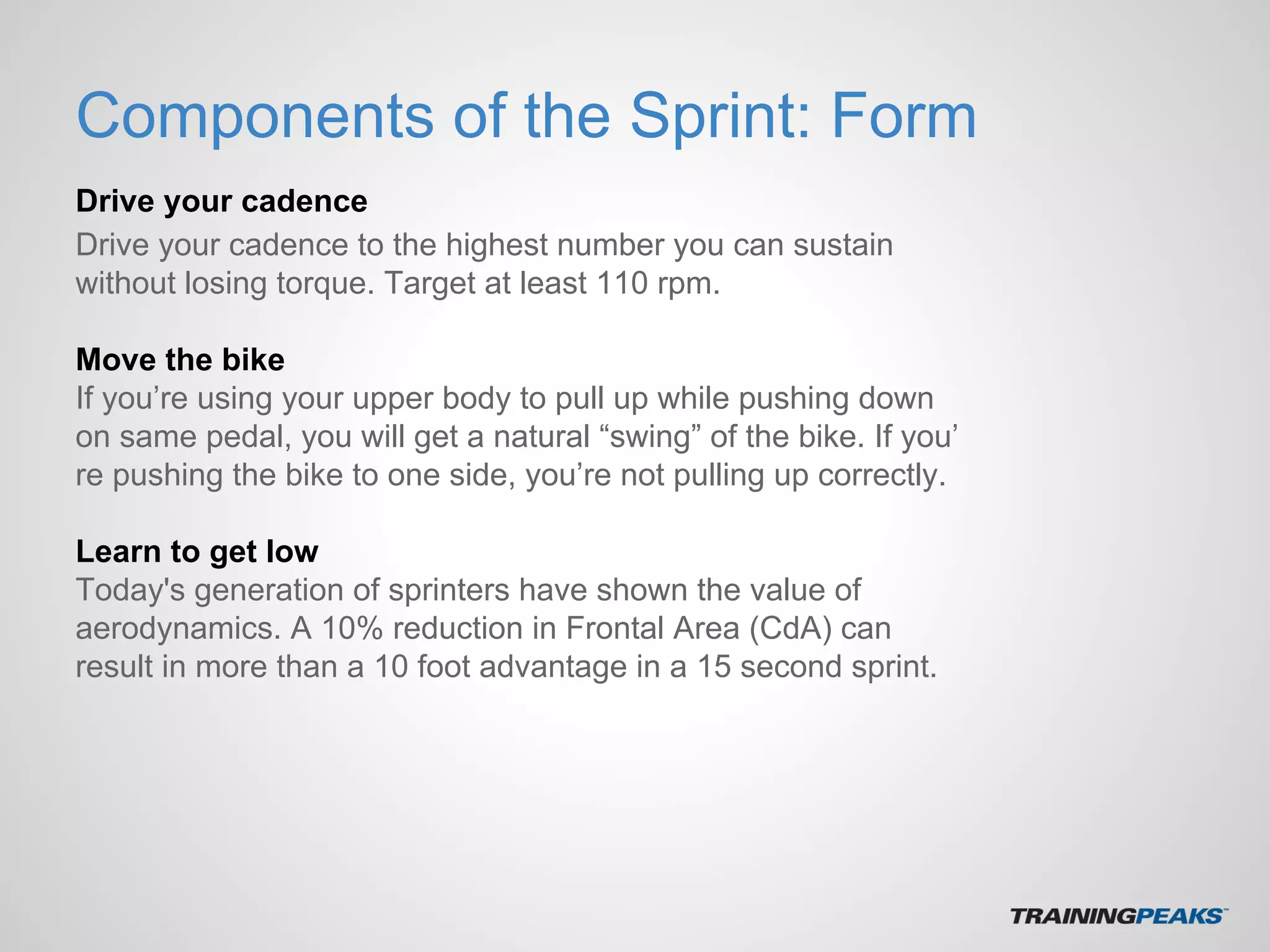 Sprinting Like a Tour Rider | PDF