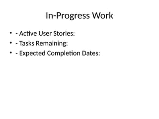 Template to track sprint progress and create report | PPTX