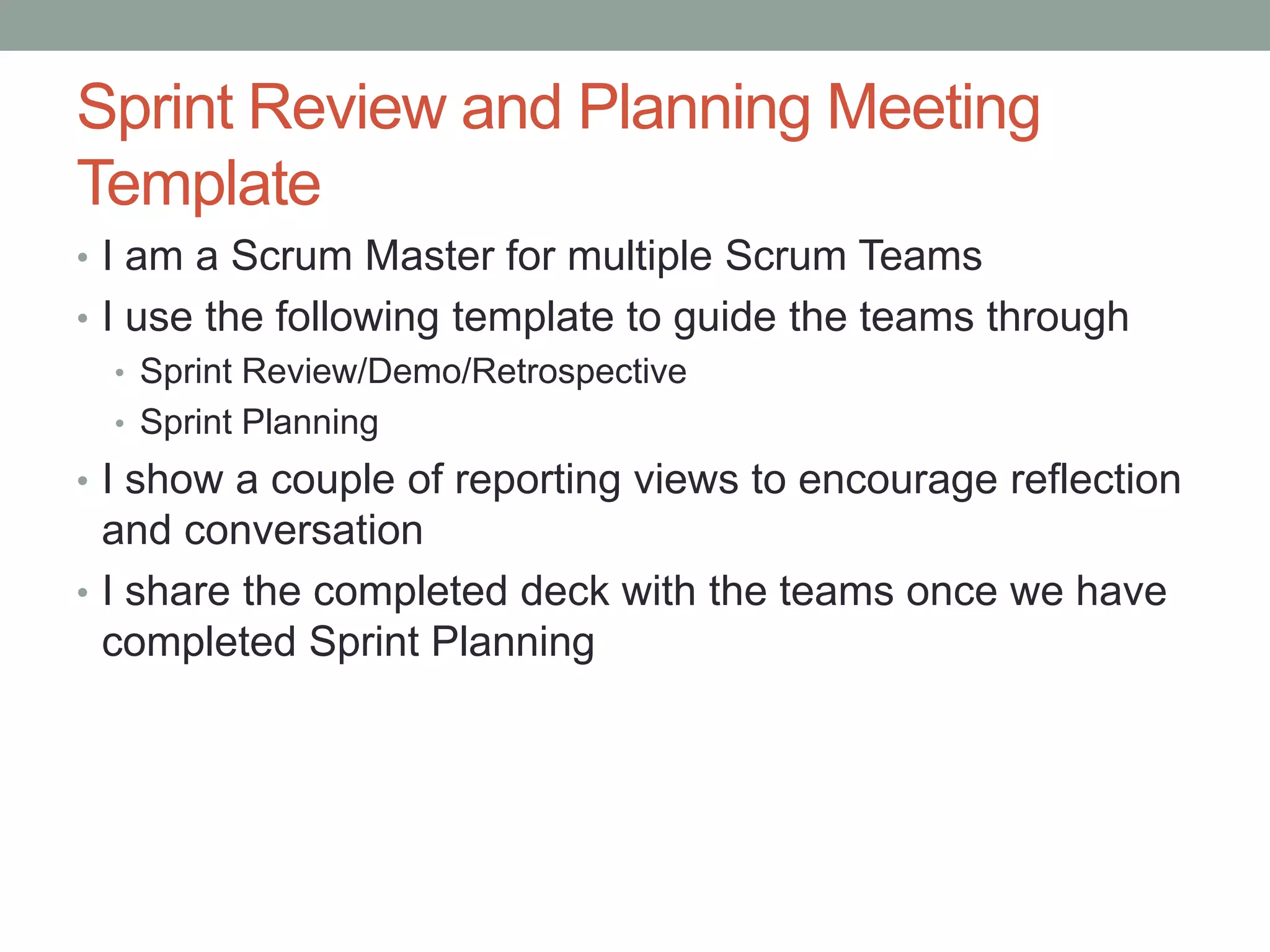 Sprint Review and Planning Template | PDF