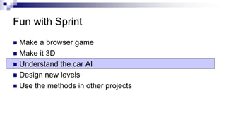 Sprint - Exciting Insights from Translating a Classic Car Racing Game ...