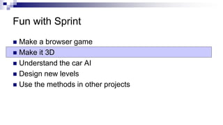 Sprint - Exciting Insights from Translating a Classic Car Racing Game ...
