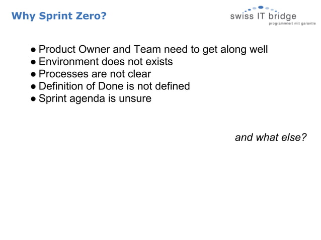 Sprint Zero in Scrum | PDF