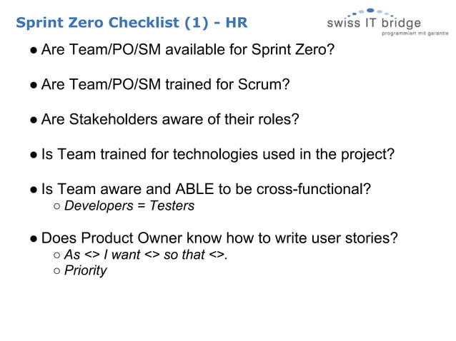 Sprint Zero in Scrum | PDF