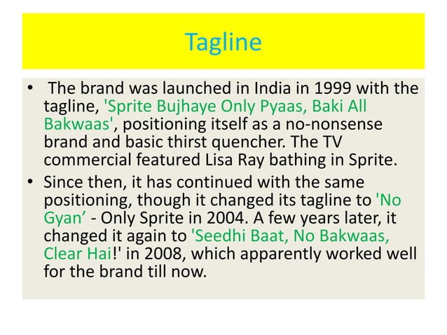 Sprite ppt | PPTX | Food & Drink