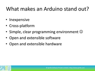Arduino for developers by Steve Robinson | PPTX