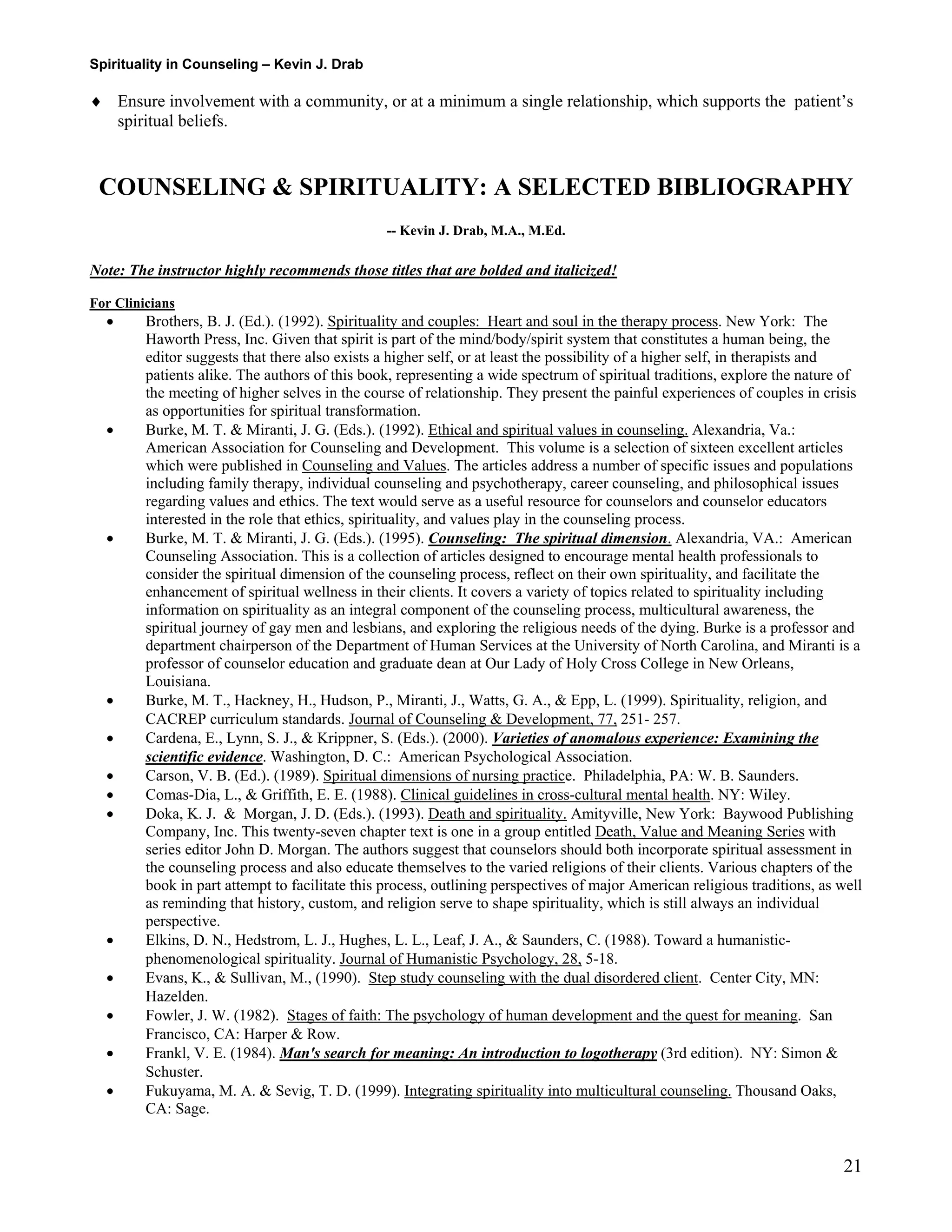 APPLICATIONS OF SPIRITUALITY IN THERAPY | PDF | Spirituality | Religion ...